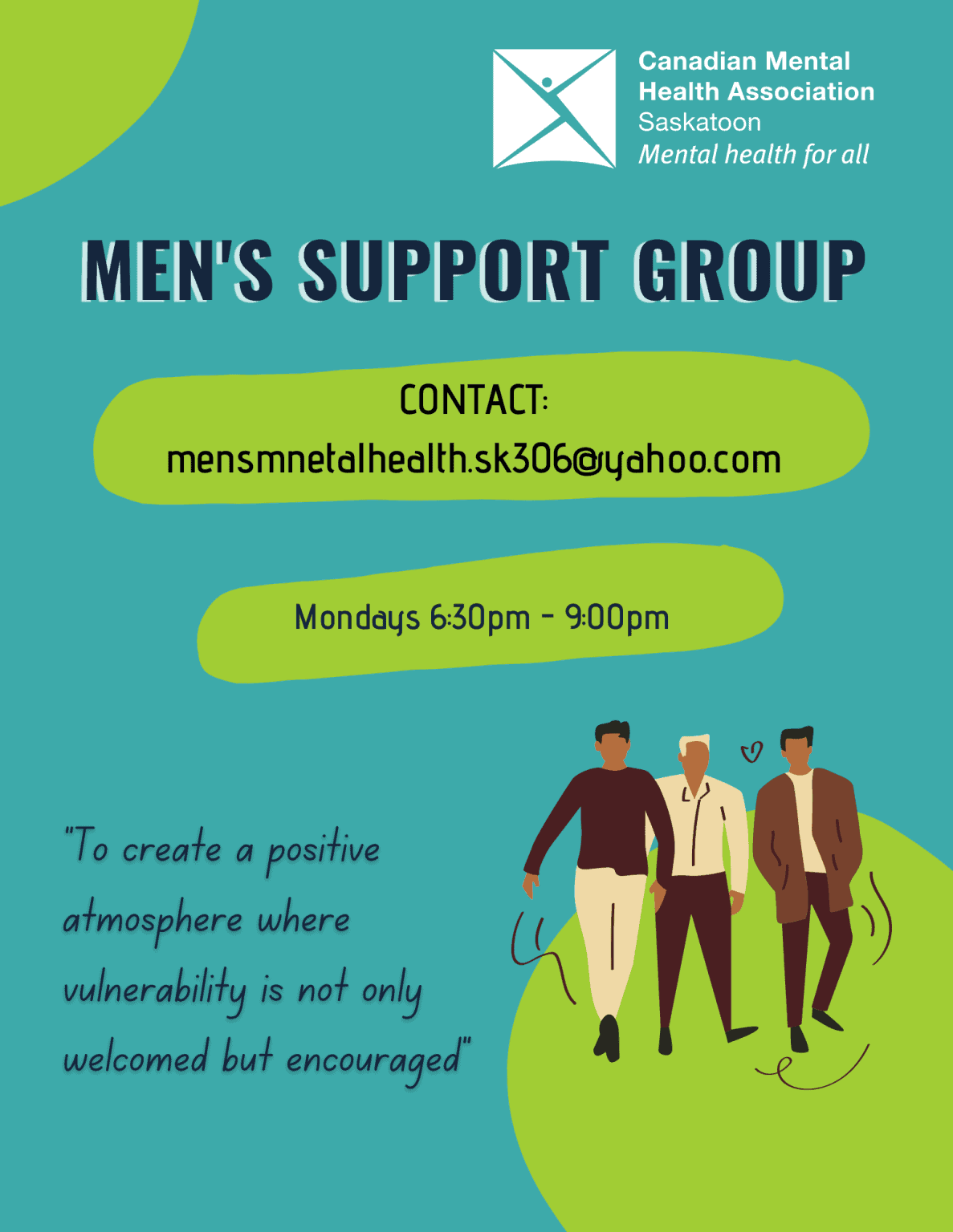 Men's Support Group - Canadian Mental Health Association - Saskatoon Branch